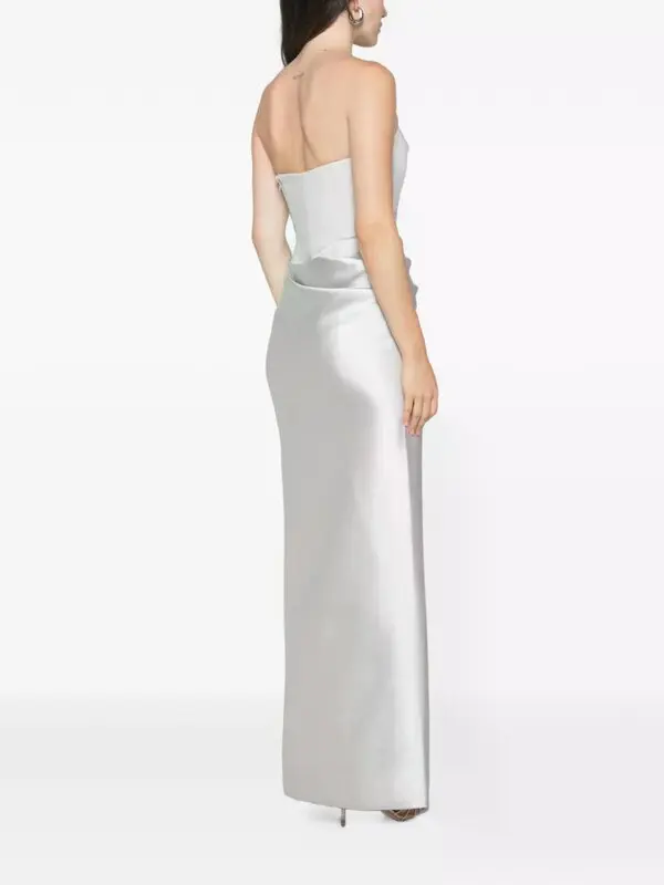 Solace London Strapless Draped Maxi Dress