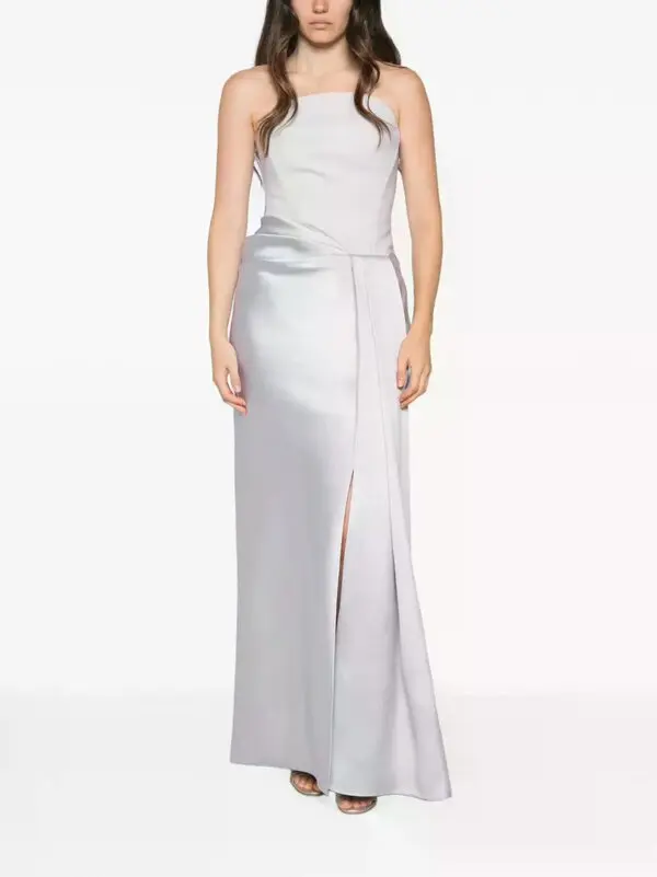 Solace London Strapless Draped Maxi Dress - Silver