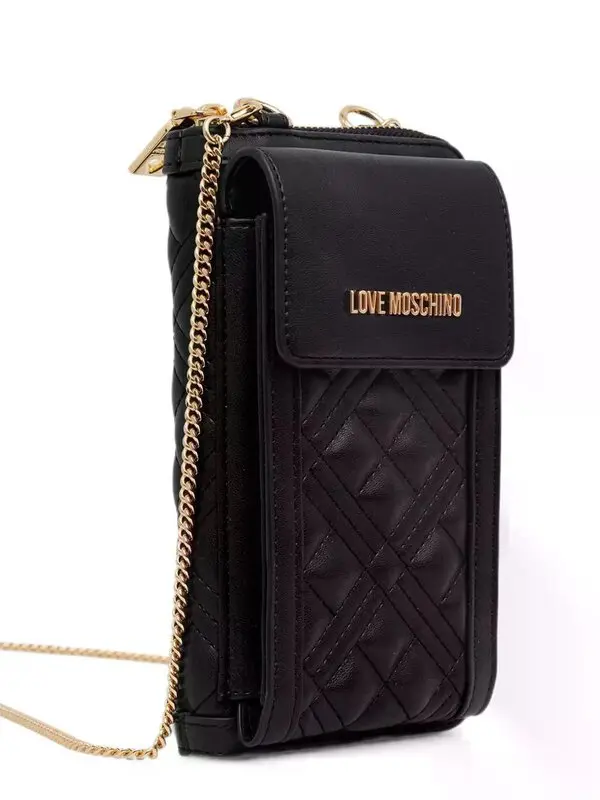 Moschino Quilted Logo-plaque Wallet - Black