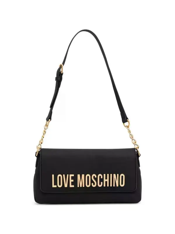 Moschino Logo-lettering Chain-link Tote Bag - Black