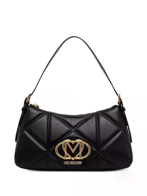 Moschino Quilted Logo-plaque Tote Bag - Black