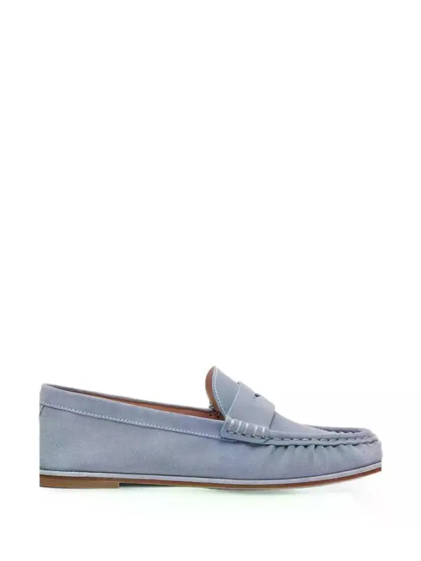 STUART WEITZMAN Spencer Ruched Suede Loafers