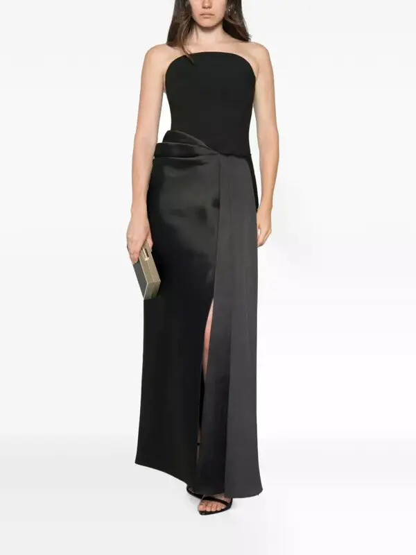 Solace London Seri Strapless Draped Maxi Dress