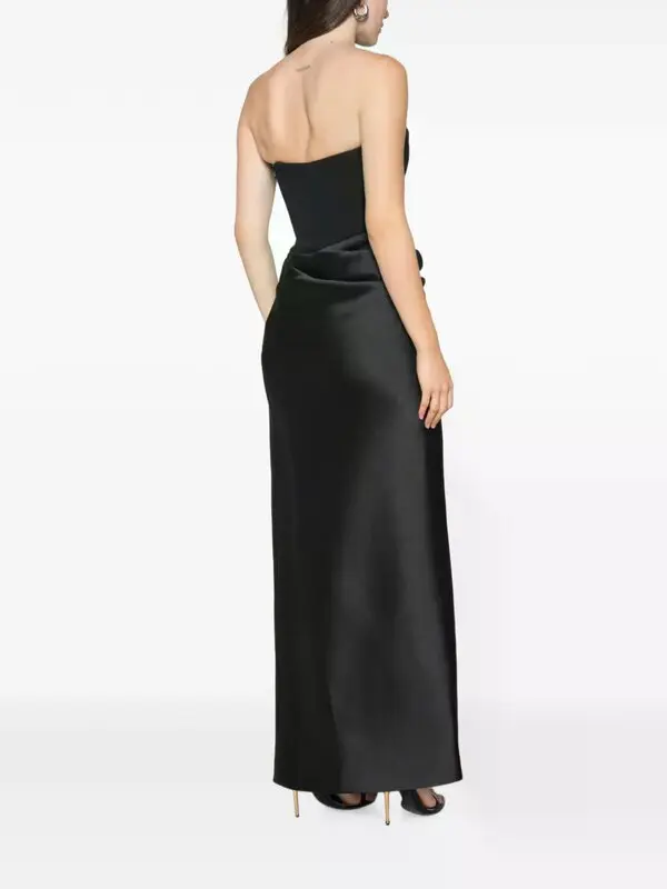 Solace London Seri Strapless Draped Maxi Dress