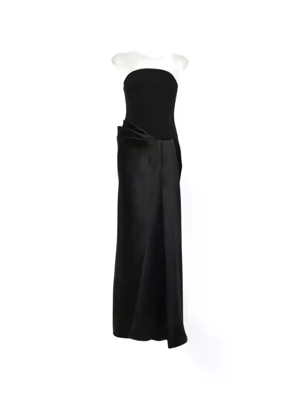 Solace London Strapless Draped Maxi Dress - Black