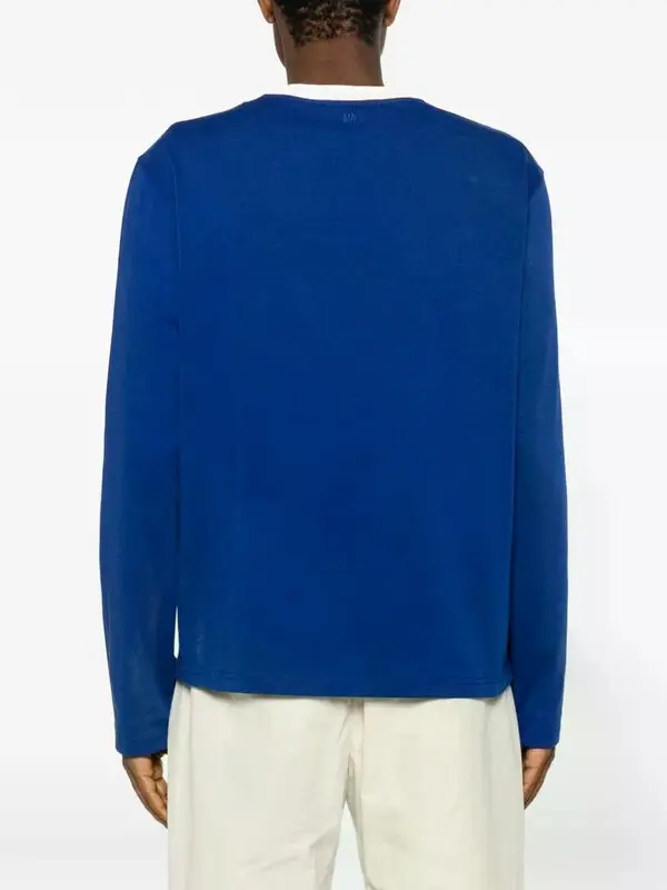 AMI Paris Slogan-print Long-sleeve T-shirt