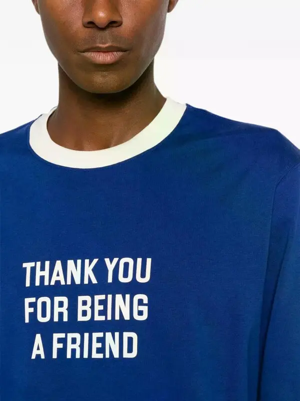 AMI Paris Slogan-print Long-sleeve T-shirt