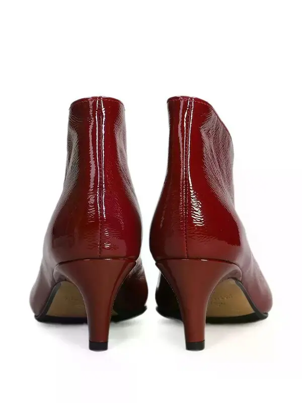 L'ARIANNA Pointed-toe Patent Leather Ankle Boots - Red