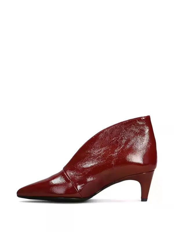 L'ARIANNA Pointed-toe Patent Leather Ankle Boots - Red