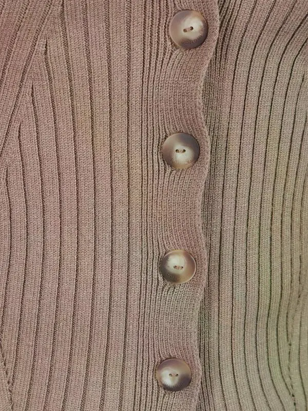 DONDUP Ribbed-knit V-neck Cardigan