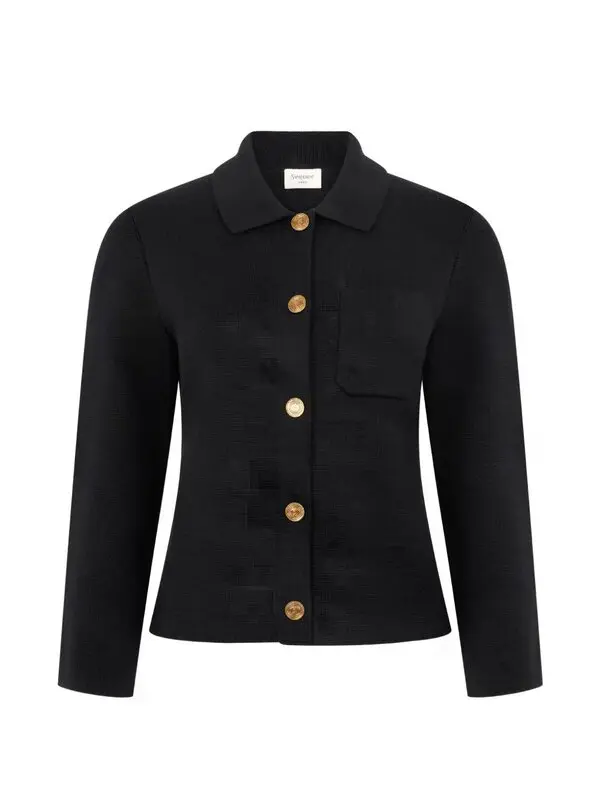 Saint Laurent Polo Cardigan In Wool
