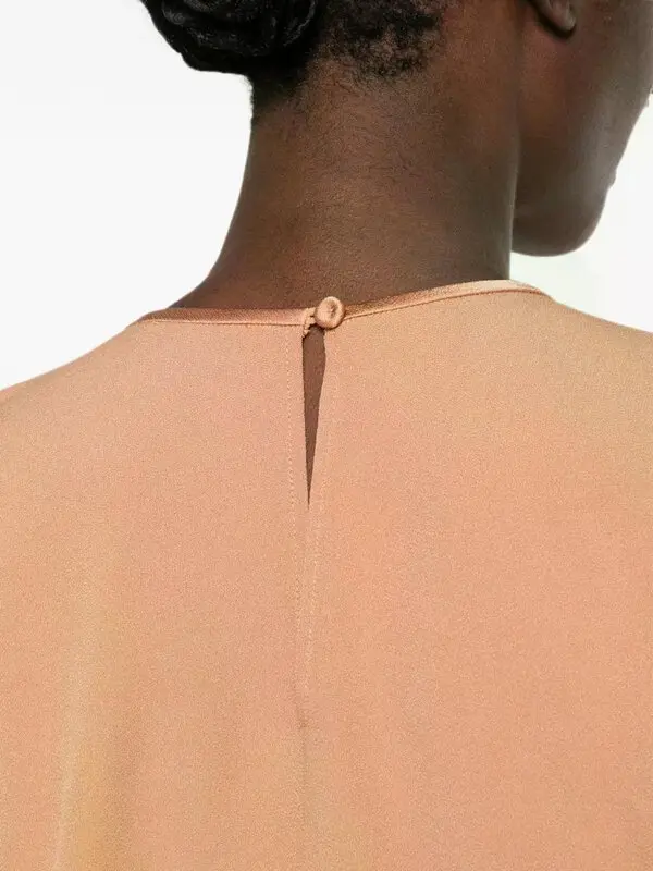 FORTE_FORTE Satin-cuff Long-sleeve Blouse