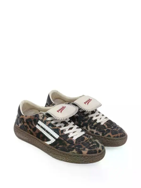 PURAAI Polly Tab Jaguar-print Lace-up Sneakers