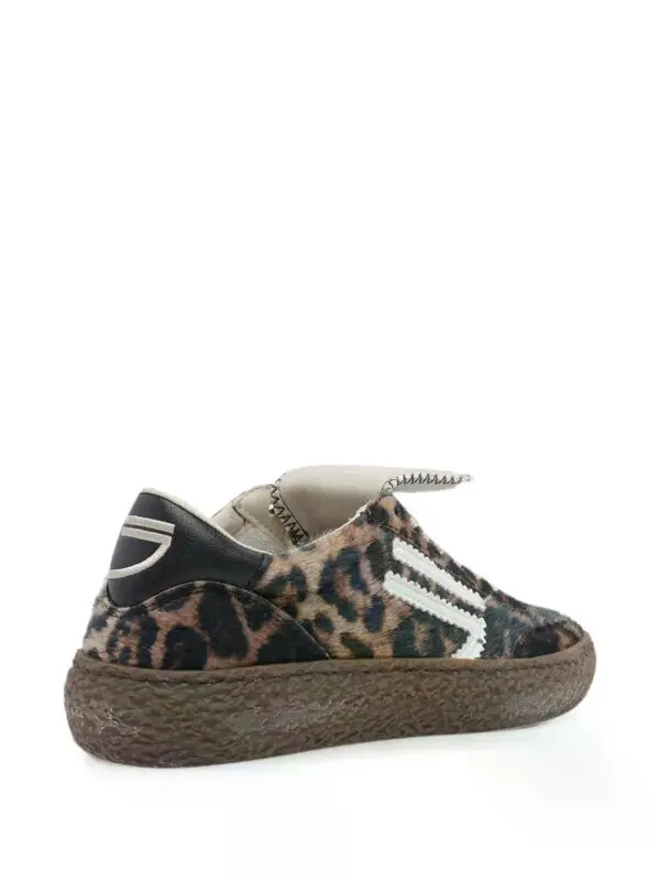 PURAAI Polly Tab Jaguar-print Lace-up Sneakers