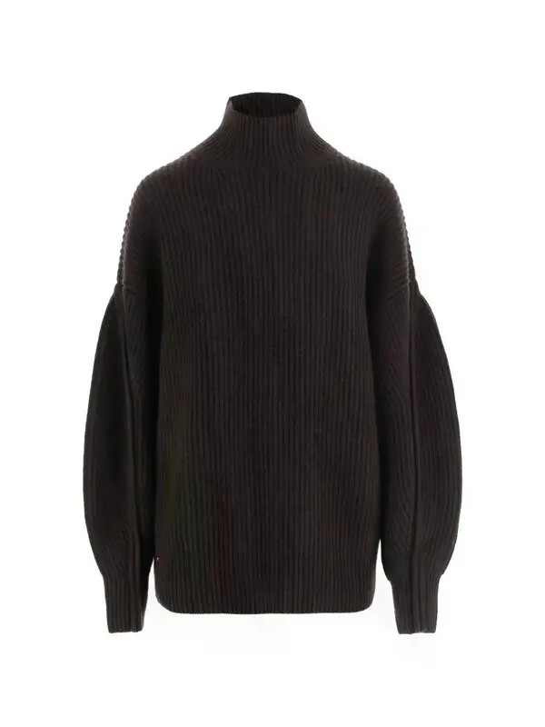 Carven Ribbed-knit High-neck Sweater