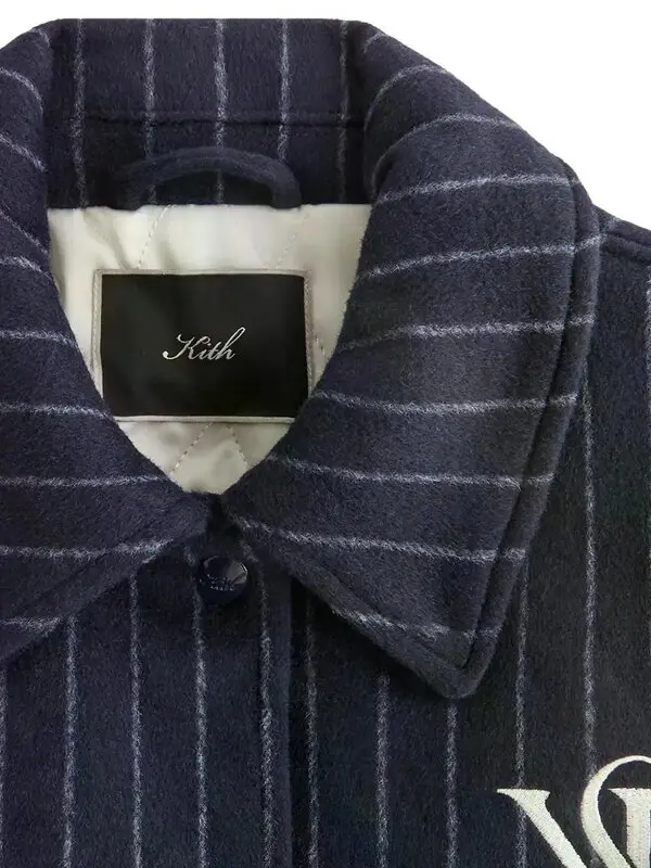 Kith Campbell Pinstripe-print Cropped Bomber Jacket - Blue