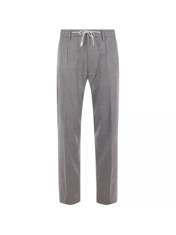 Eleventy Drawstring-waist Melange Trousers