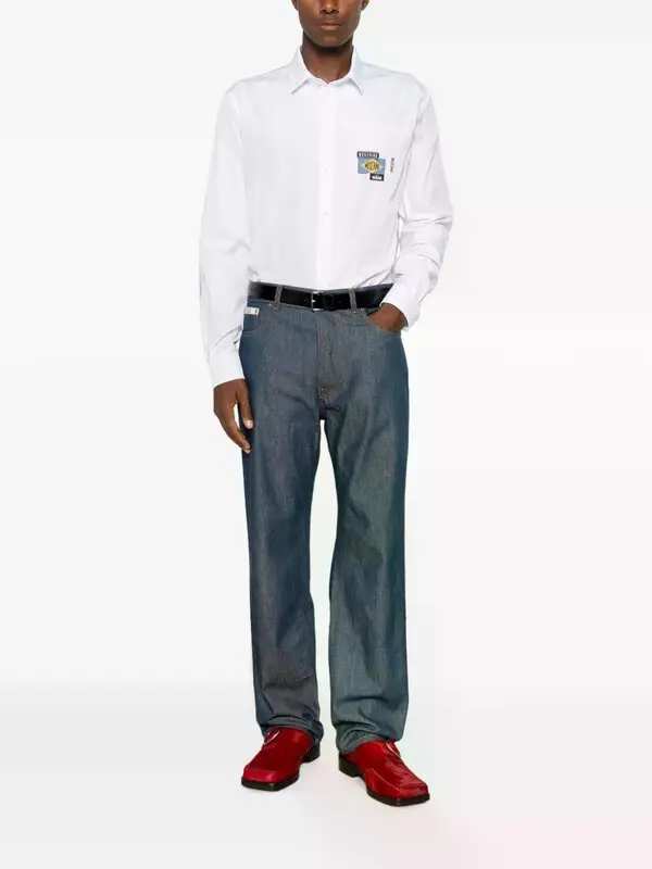 Moschino Logo-patch Button-down Shirt - White