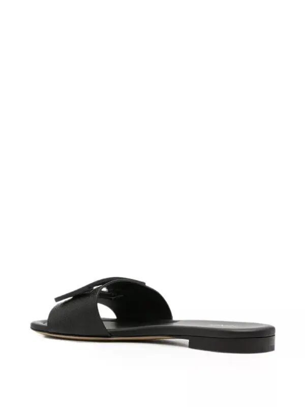 Fendi Ff-logo Leather Slides