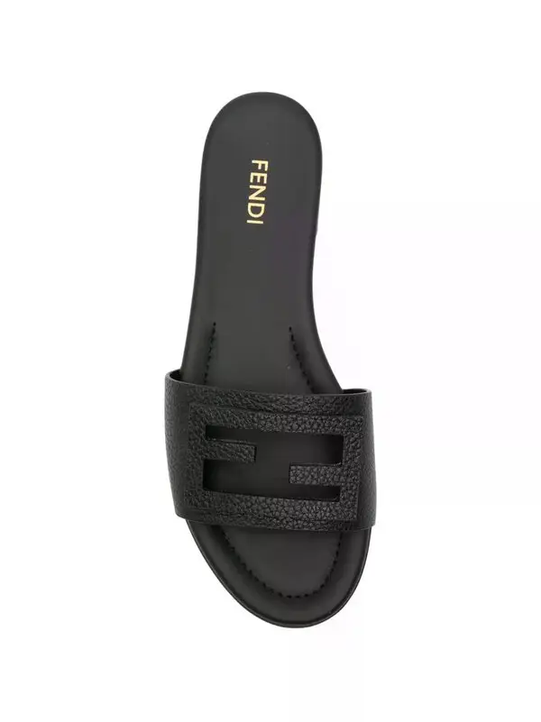 Fendi Ff-logo Leather Slides