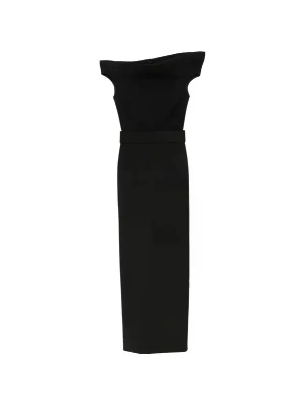 Solace London Faro Belted Maxi Dress - Black