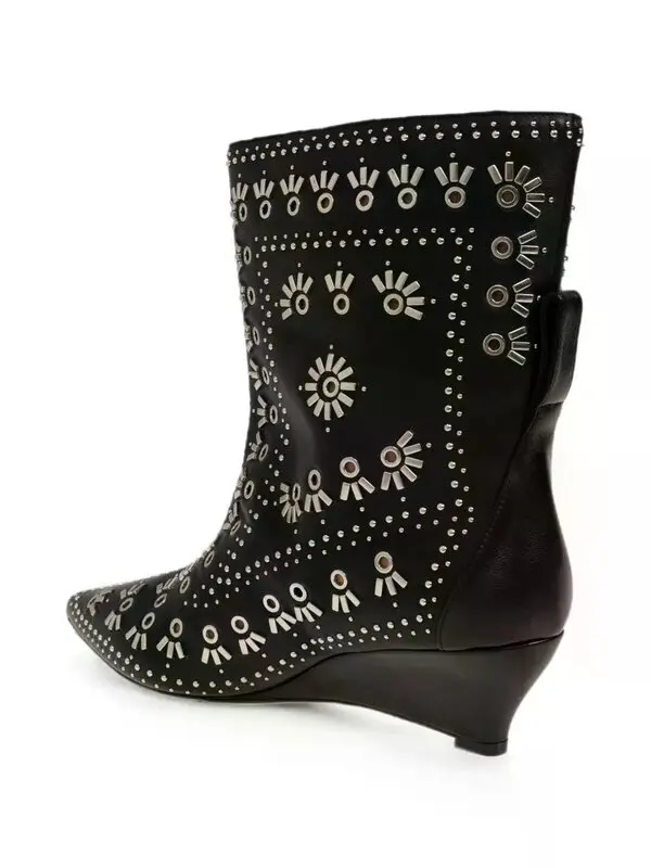 ODISSI Stud-embellished Wedge Ankle Boots