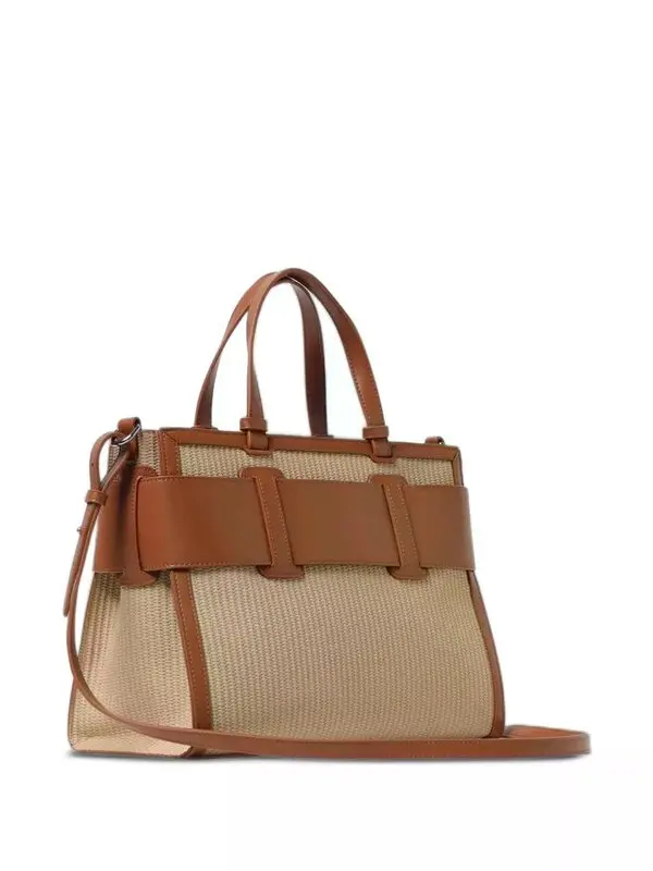 Armani Exchange Logo-plaque Raffia-effect Tote Bag