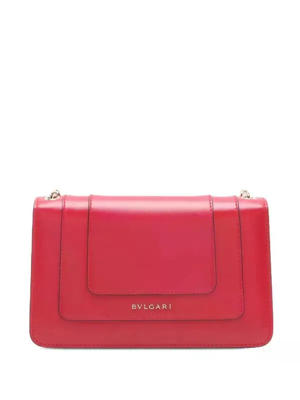 BVLGARI 2010-2026 Small Calfskin Serpenti Forever East West Shoulder Bag - Red
