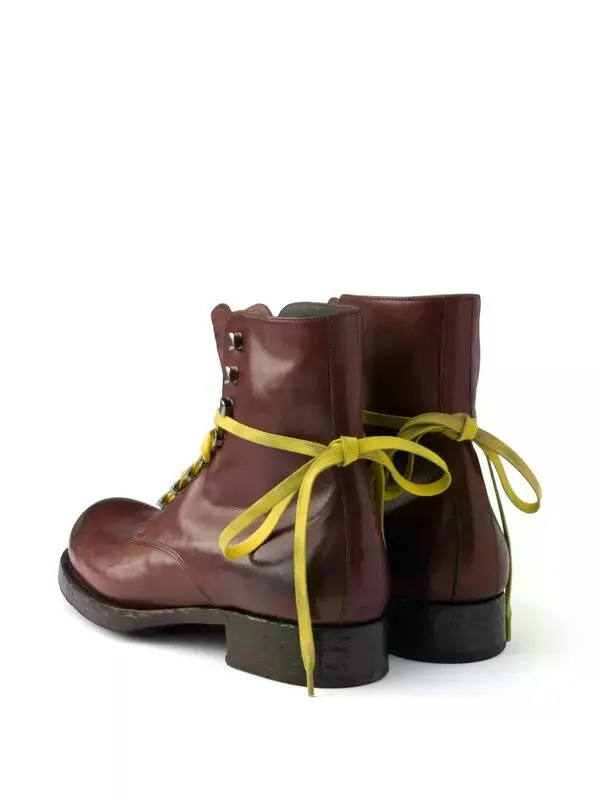 Prada Leather Laced Biker Boots