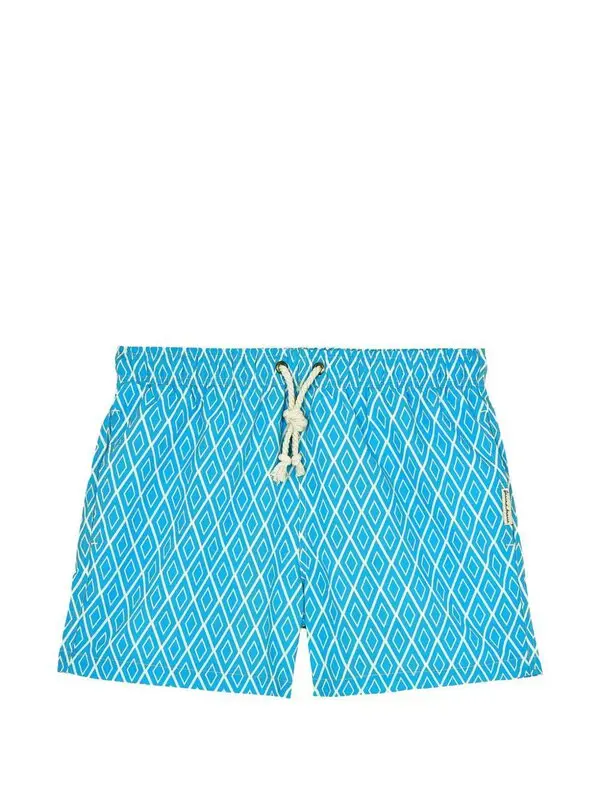GASSA D AMANTE Geometric Print Swim Shorts