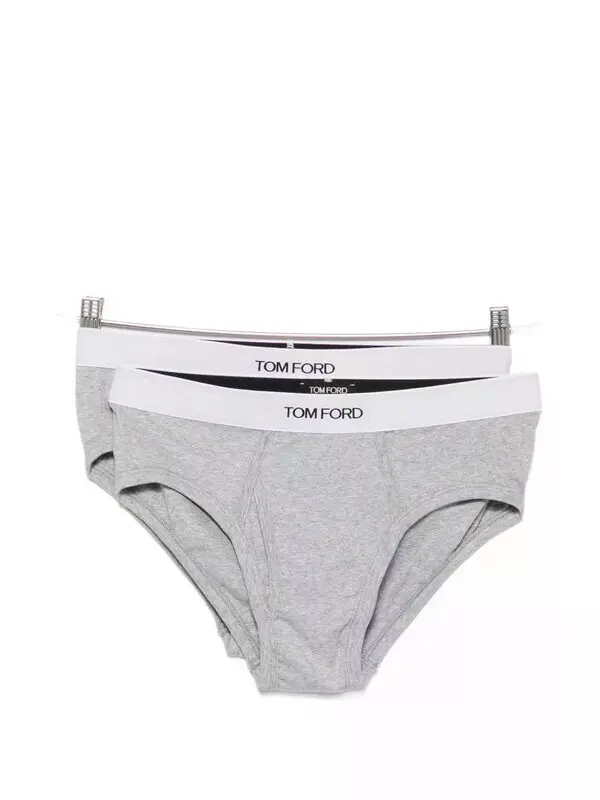 TOM FORD Logo-waistband Briefs - Grey