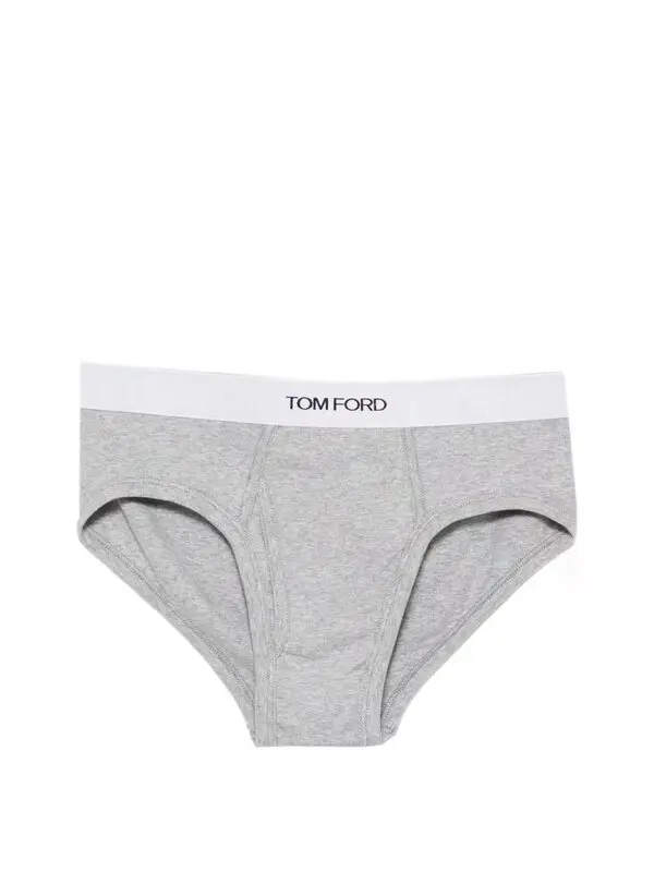 TOM FORD Logo-waistband Briefs - Grey