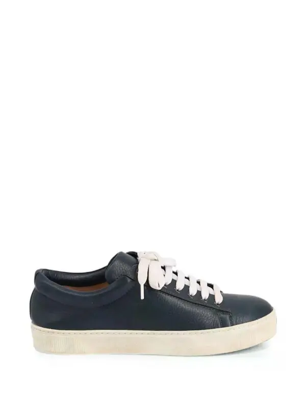 STUART WEITZMAN Low-top Lace-up Leather Sneakers - Blue