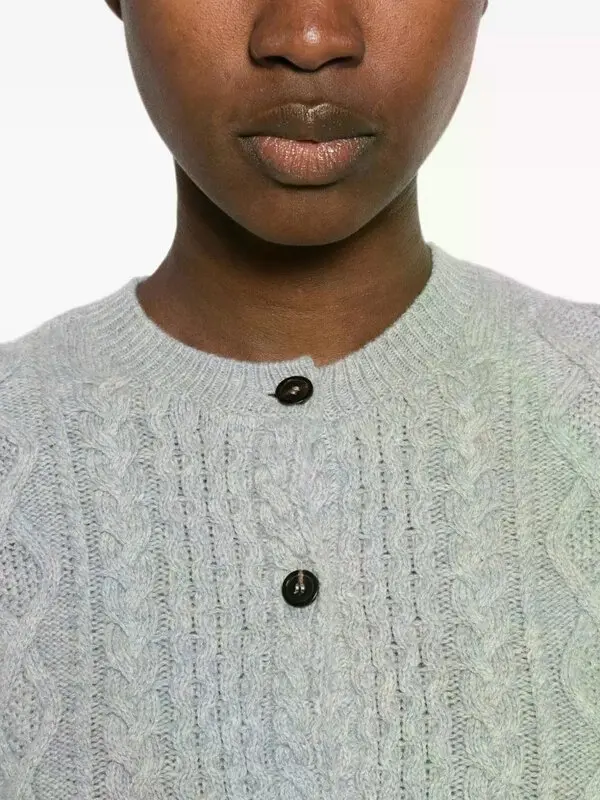 Eric Bompard Cable-knit Cashmere Cardigan - Blue