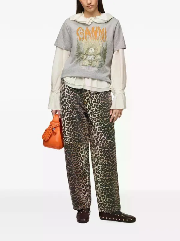 GANNI T-shirt With Forest Teddy