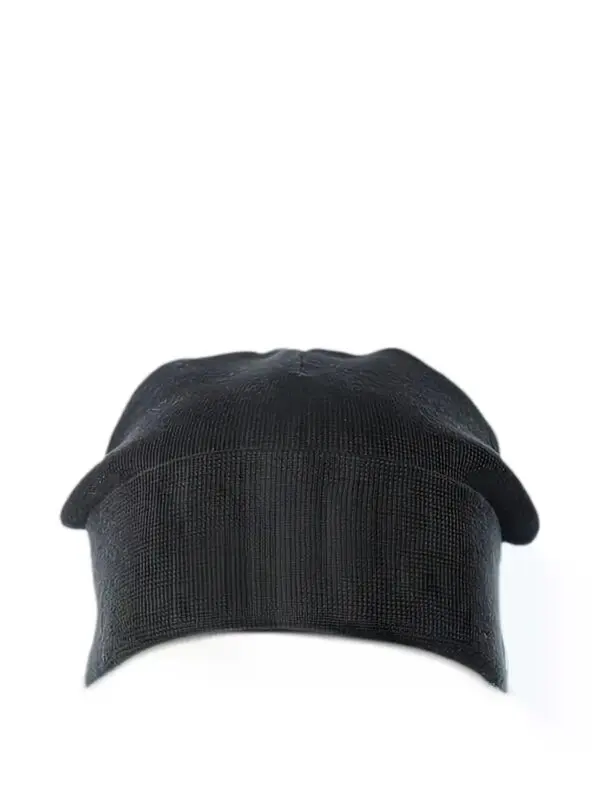 Armani Exchange Fine-knit Turn-up Beanie Hat - Black