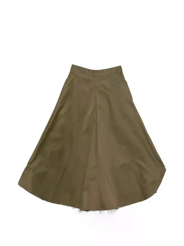 SONG FOR THE MUTE Frayed-edge A-line Midi Skirt - Brown