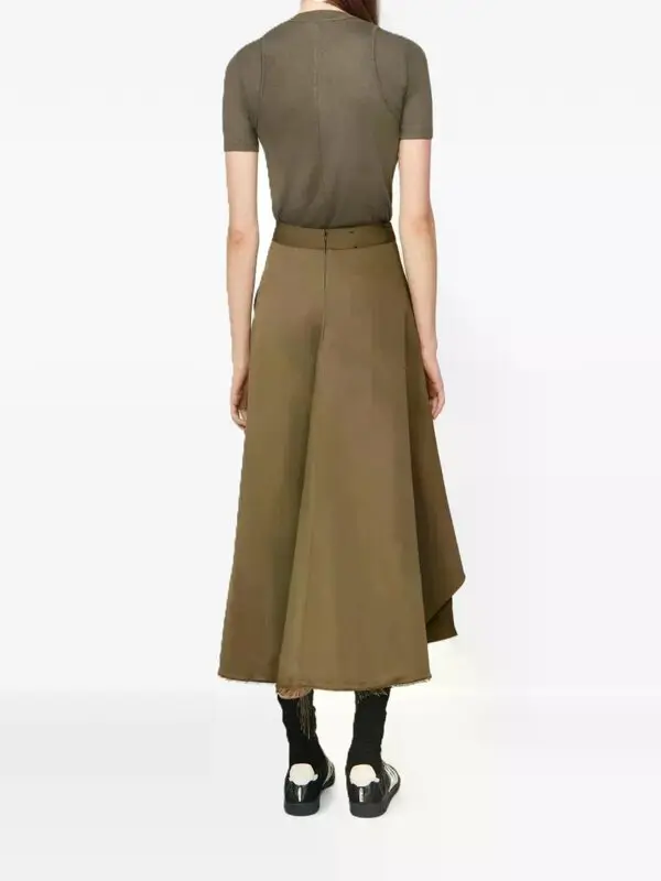 SONG FOR THE MUTE A-line Midi Skirt With Frayed Edge