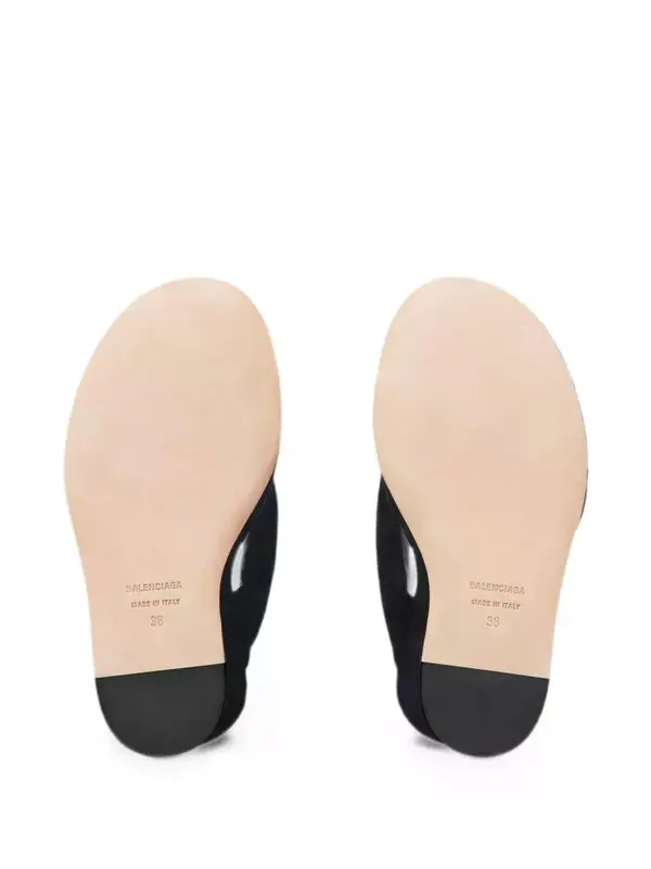 Balenciaga Gaeta Wedge Thong Sandals - Black