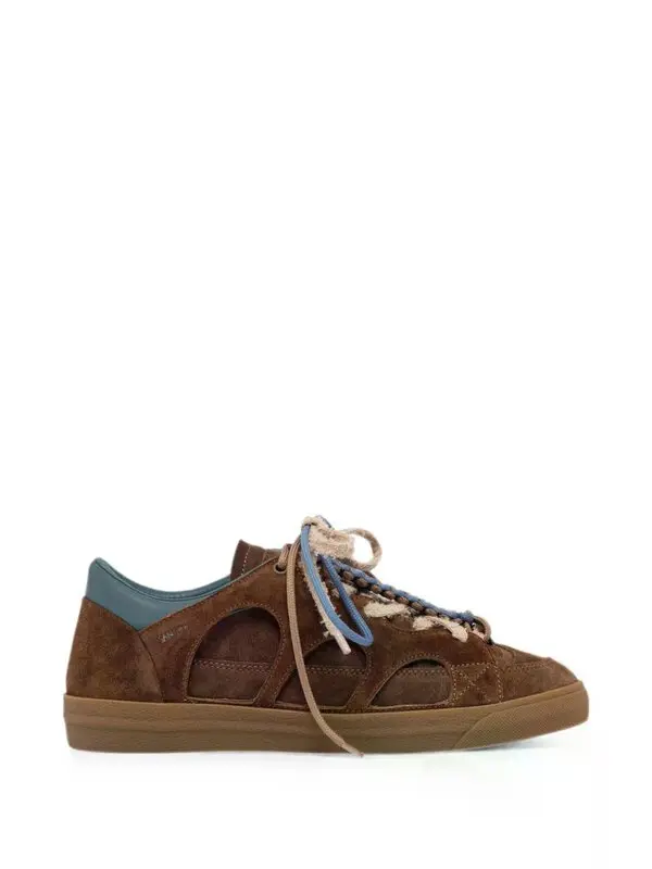 SANTHA Love Park Suede Cut-out Sneakers
