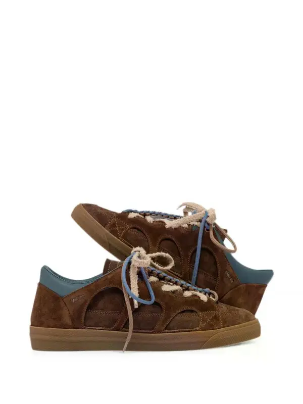 SANTHA Love Park Suede Cut-out Sneakers