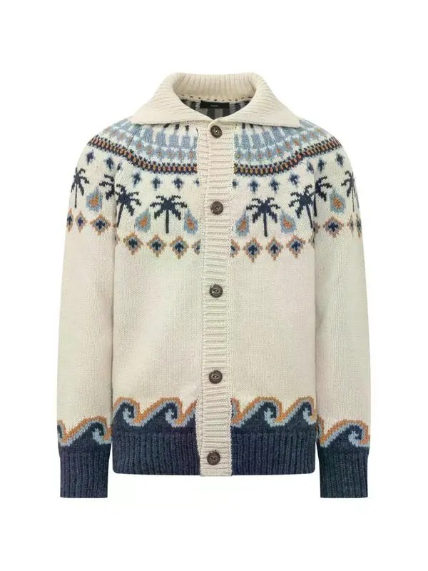 Alanui Sweet Winter Jacquard-knit Cardigan
