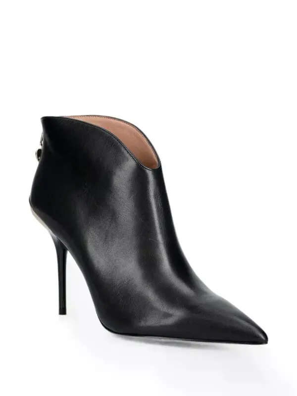 Moschino Logo-plaque Pointed-toe Ankle Boots