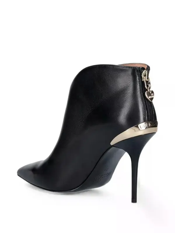 Moschino Logo-plaque Pointed-toe Ankle Boots