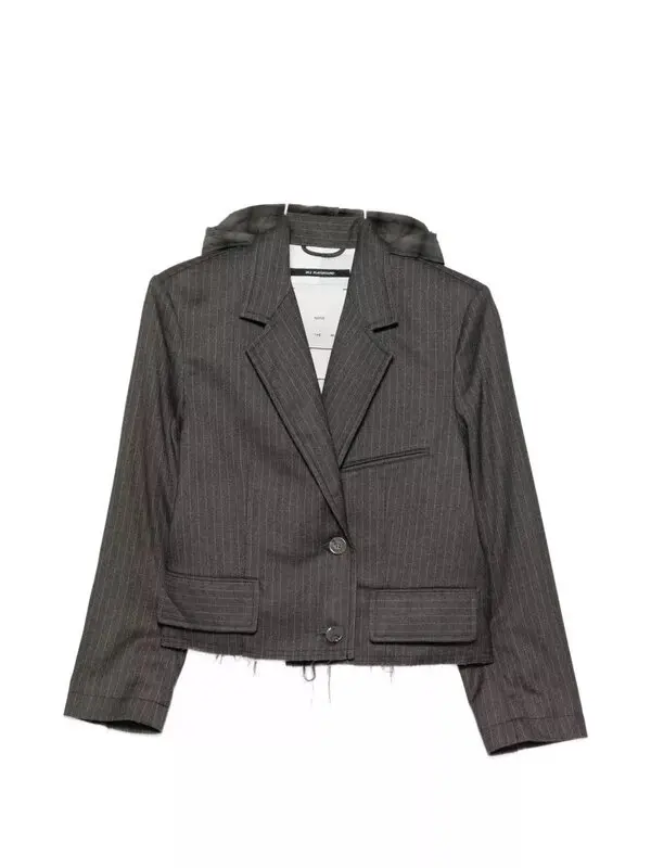SONG FOR THE MUTE Pinstripe Hooded Jacket