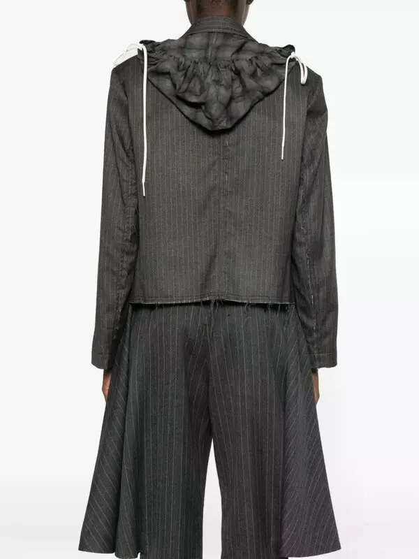 SONG FOR THE MUTE Pinstripe Hooded Jacket