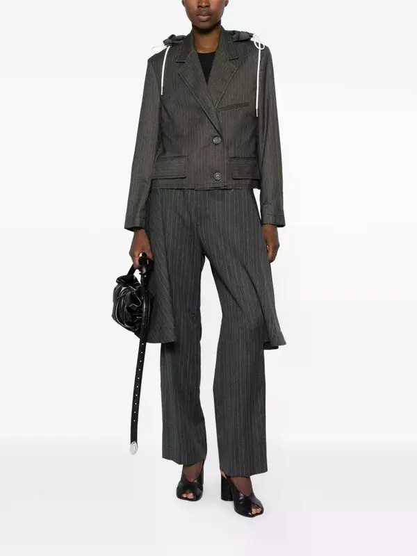 SONG FOR THE MUTE Pinstripe Hooded Jacket