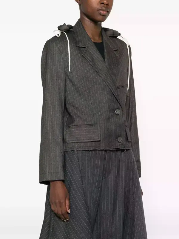 SONG FOR THE MUTE Pinstripe Hooded Jacket