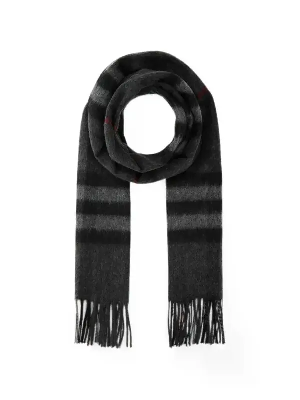 Burberry Embroidered Cashmere Scarf - Grey