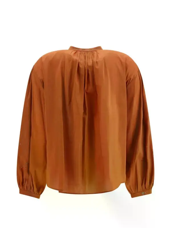 FORTE_FORTE Bead-embroidered Voile Shirt